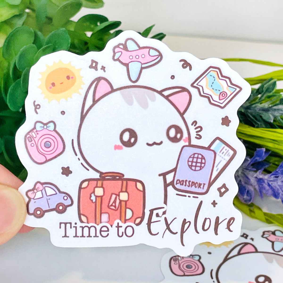Time to Explore Vinyl Die Cut Sticker /D030 | PaperEchos