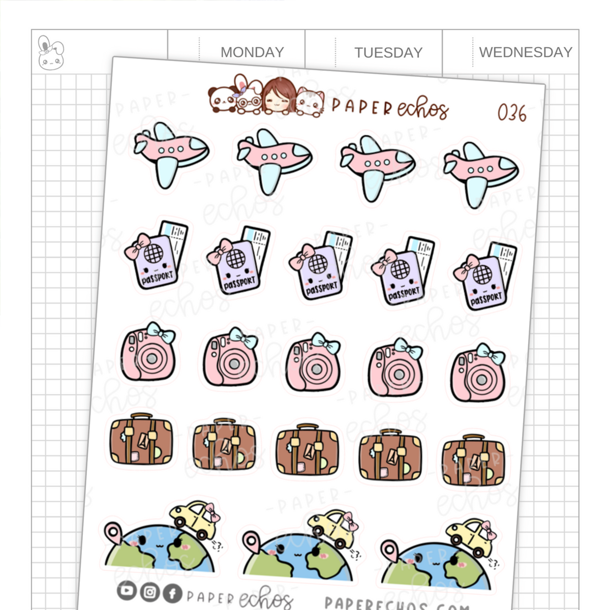 Time to Explore Doodle Icon Stickers /036 | PaperEchos