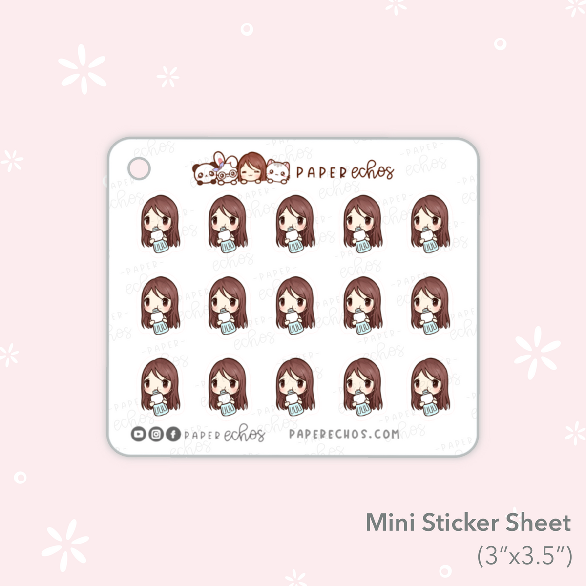 Hydration Sunny - Mini Sticker /M002 | PaperEchos