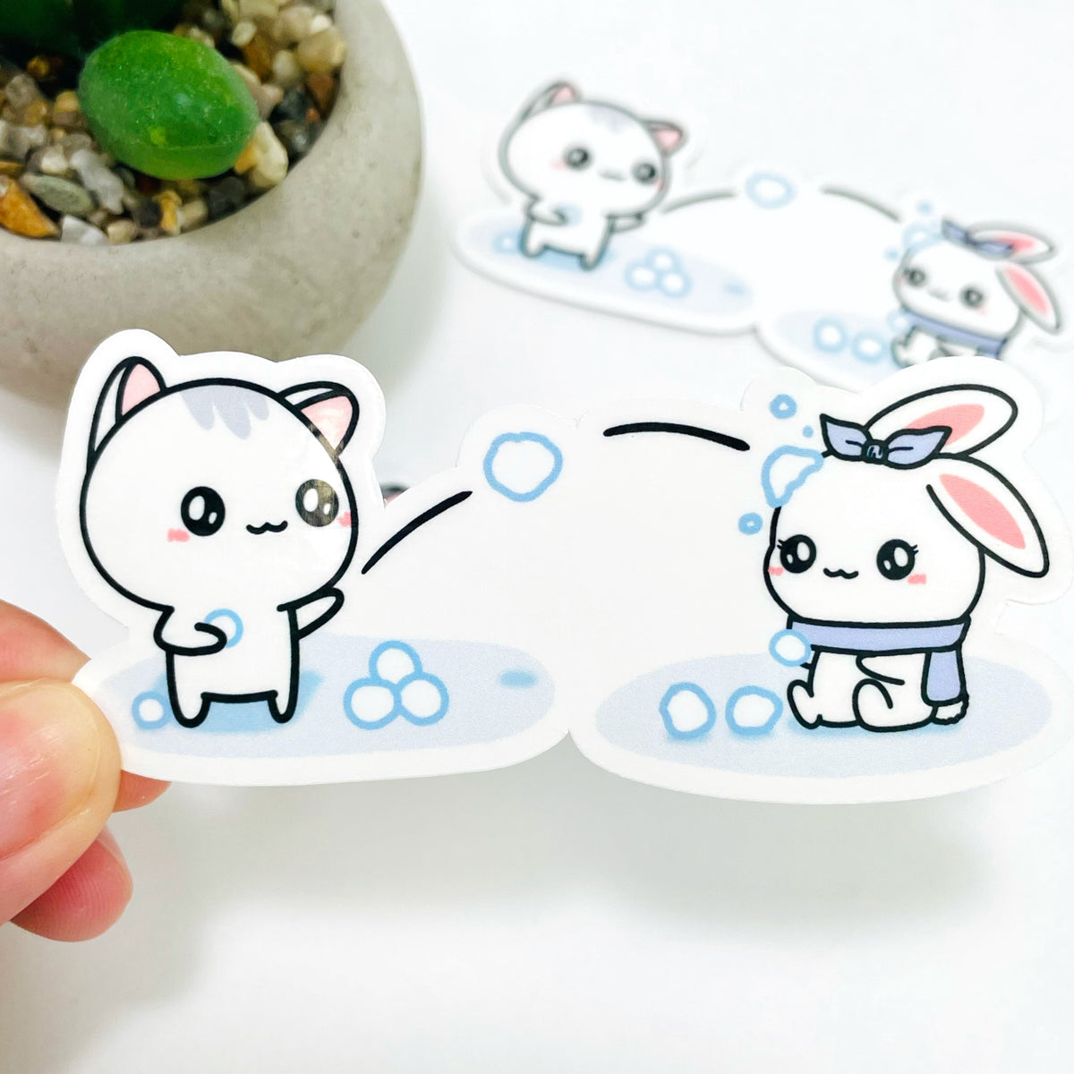 Snow Ball Fight Vinyl Die Cut Sticker /D075 | PaperEchos