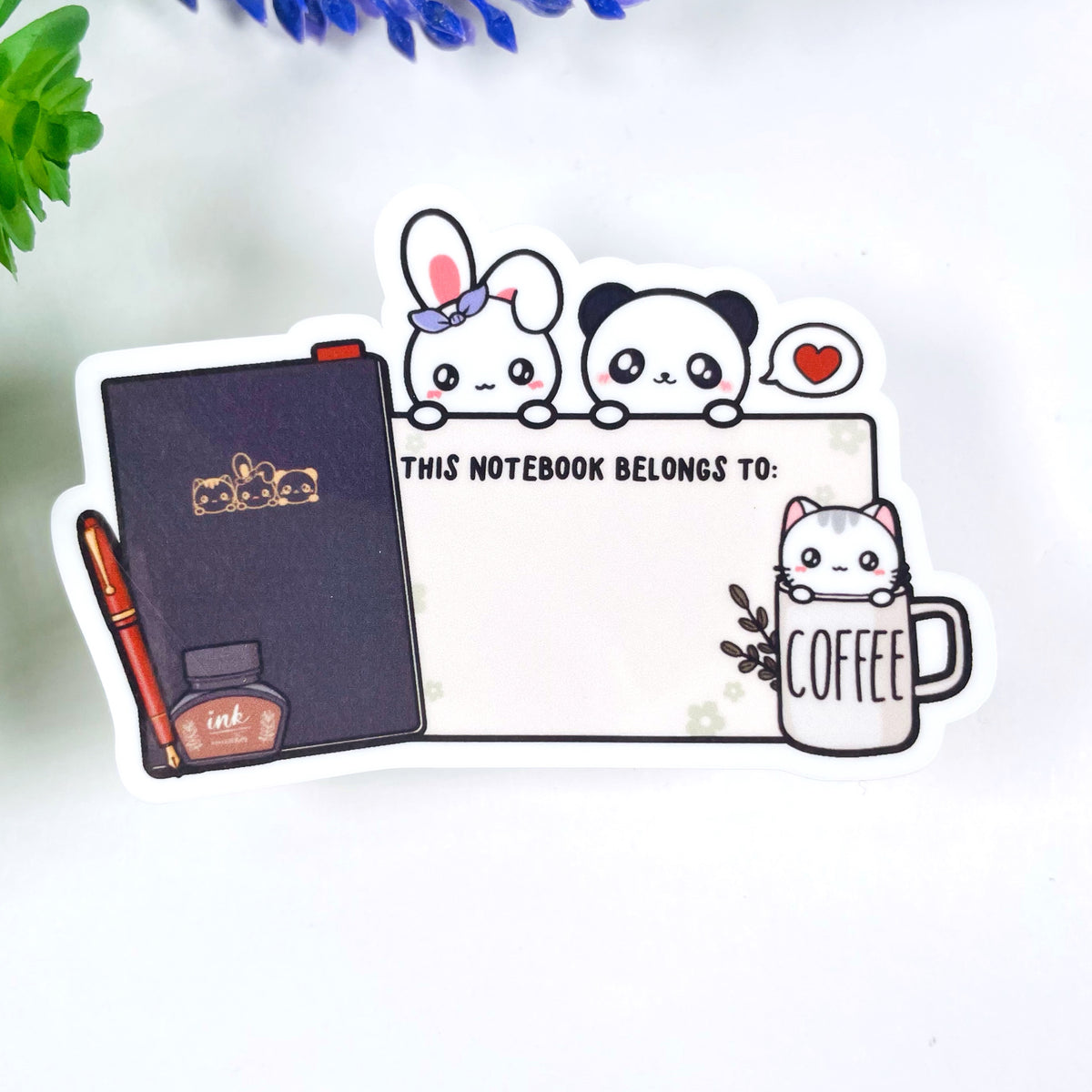 This Notebook Belongs To Black Vinyl Die Cut Sticker /D099 | PaperEchos