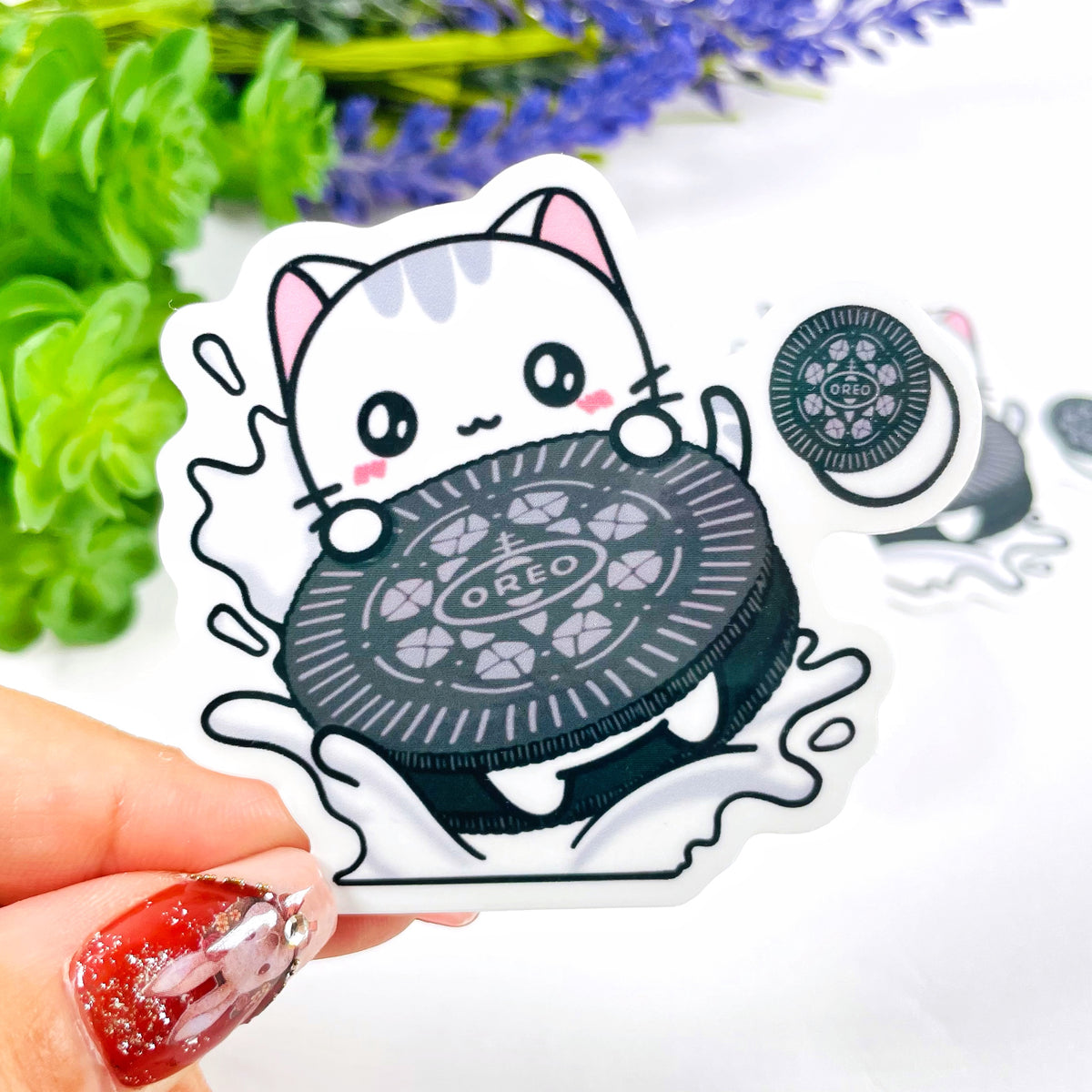 Cookie & Milk Vinyl Die Cut Sticker /D102 | PaperEchos